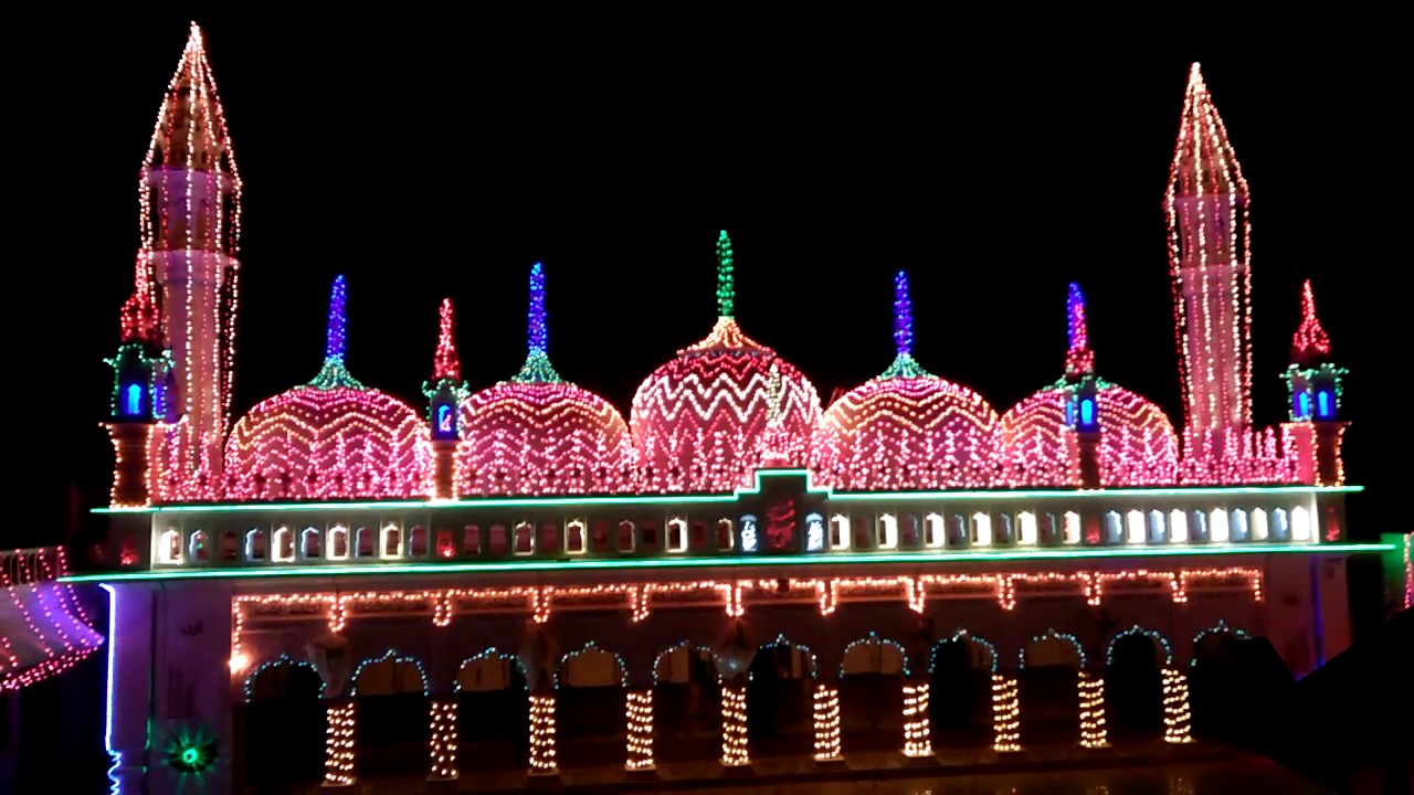 Jama Masjid Ratsar Ballia (u.p.) Light decoretion Jasne Eid Miladun ...