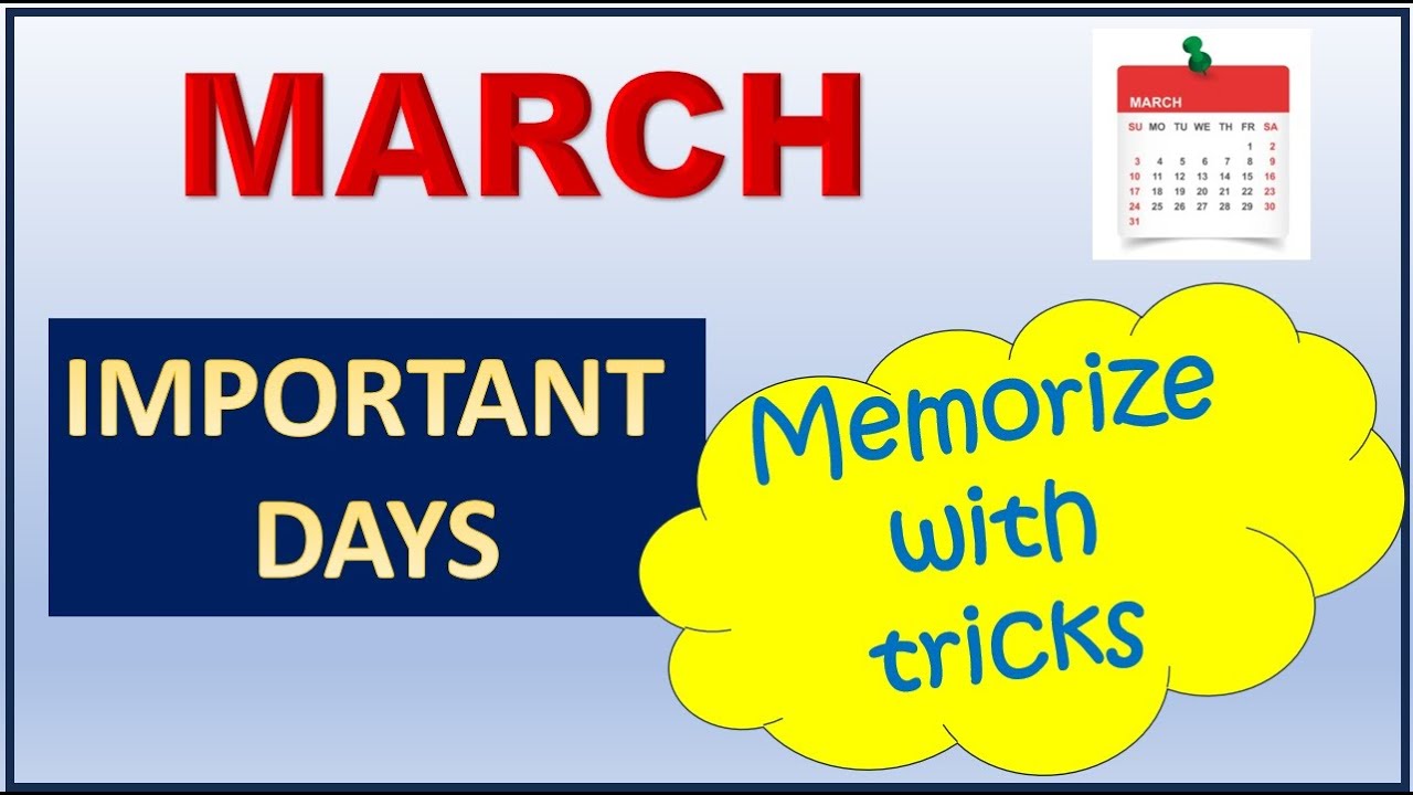 March Important Days Trick || Memorize March important days - STORY ...