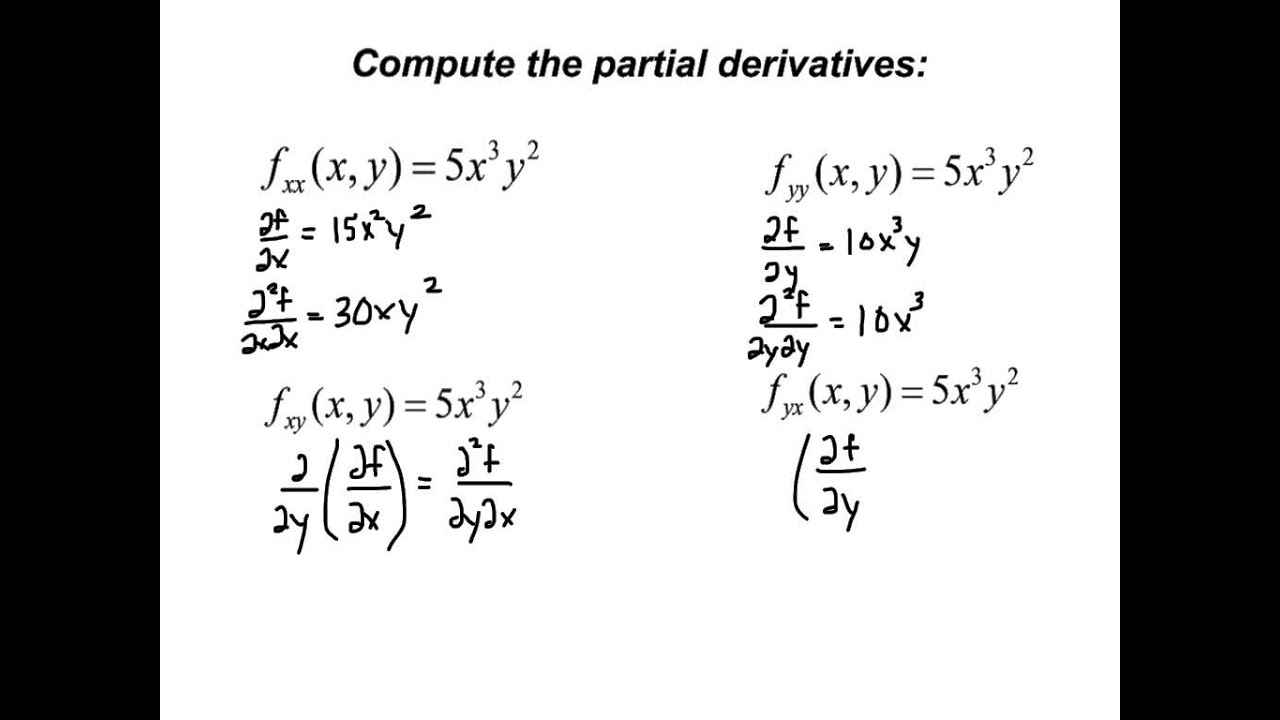 Calculus Partial Derivatives and 2nd order partial derivatives - YouTube