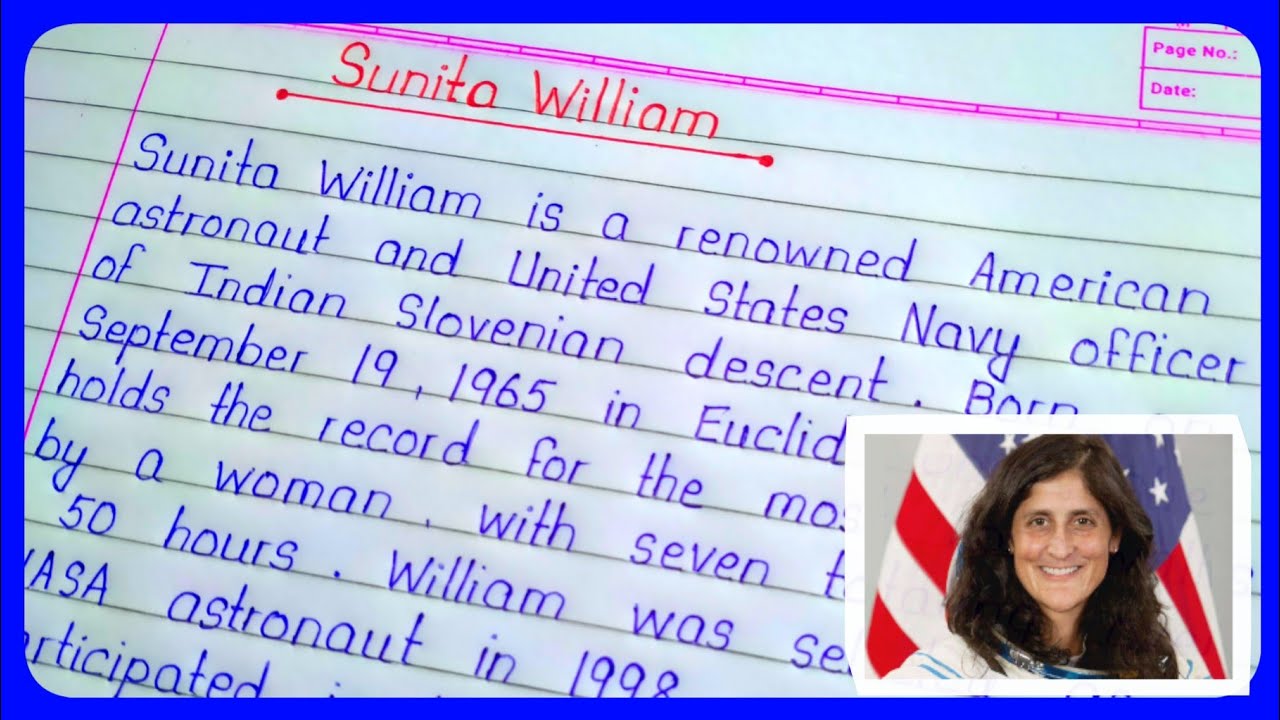 Essay on Sunita William in English || Sunita William Essay in English || About Sunita William ...