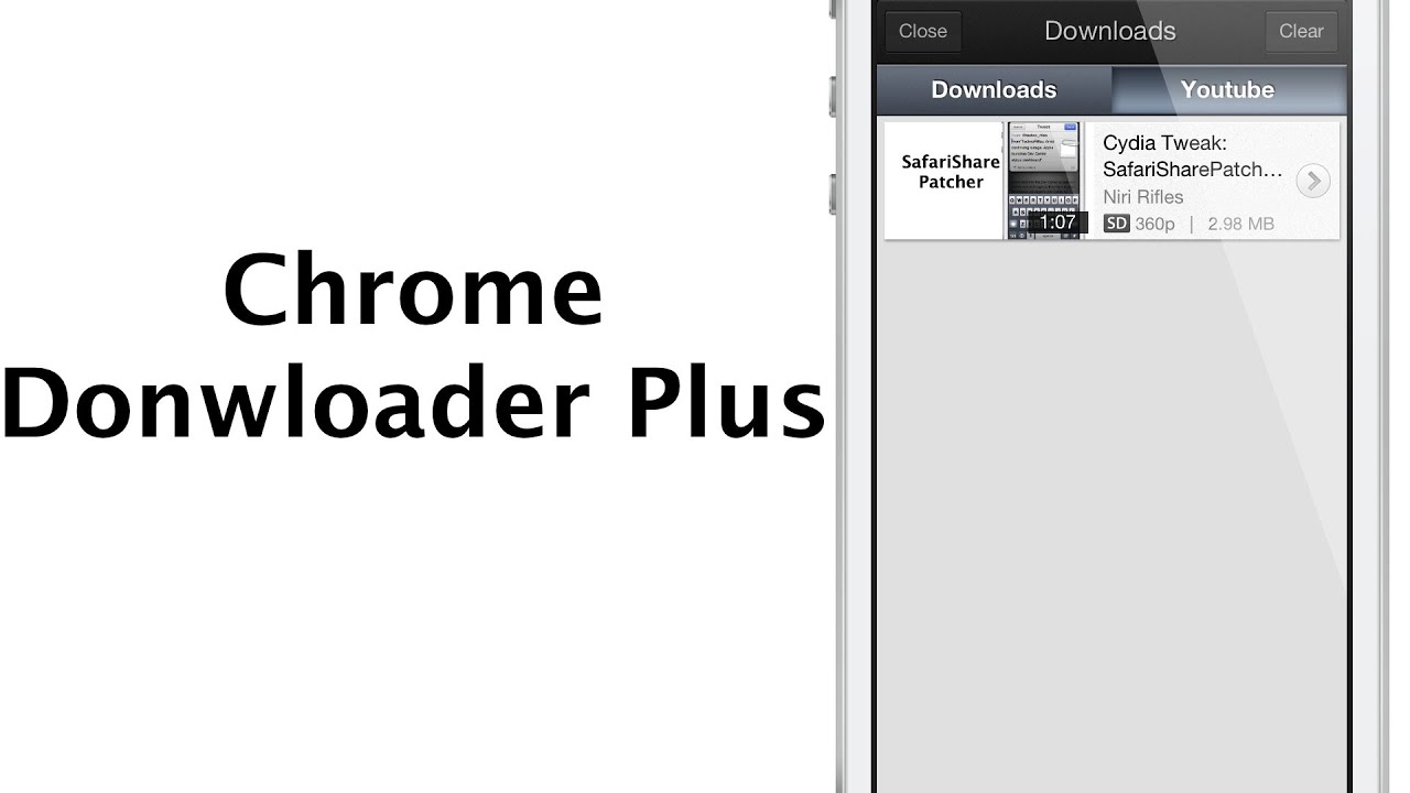 Cydia Tweak: Chrome Downloader Plus - YouTube