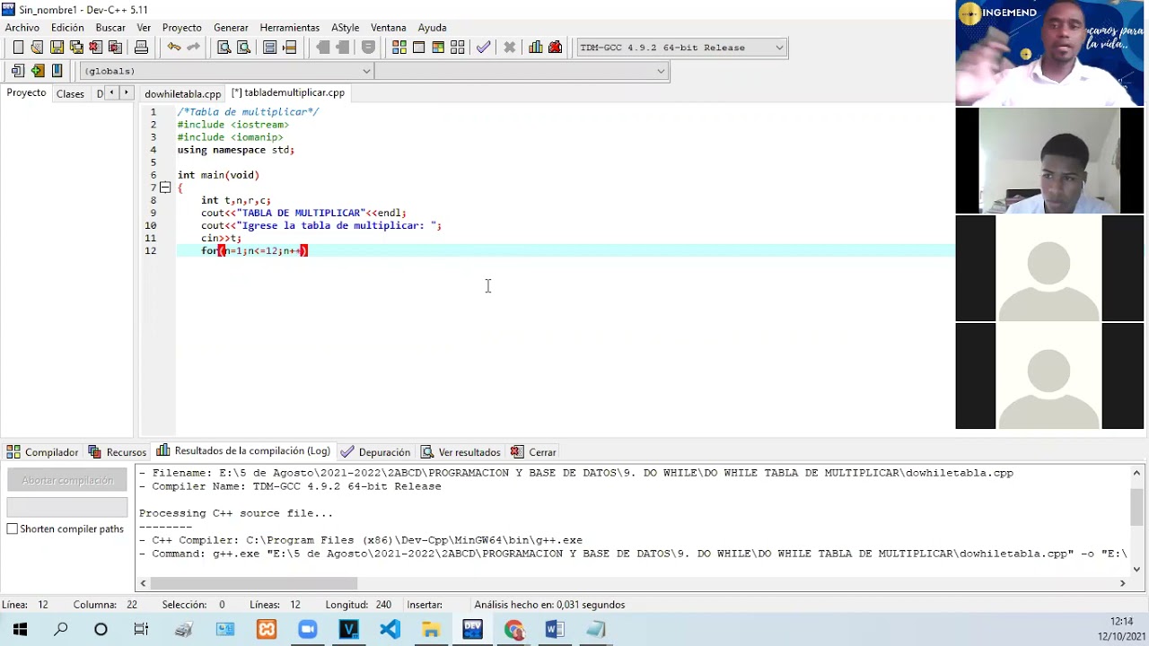 DO WHILE tabla de multiplicar - YouTube