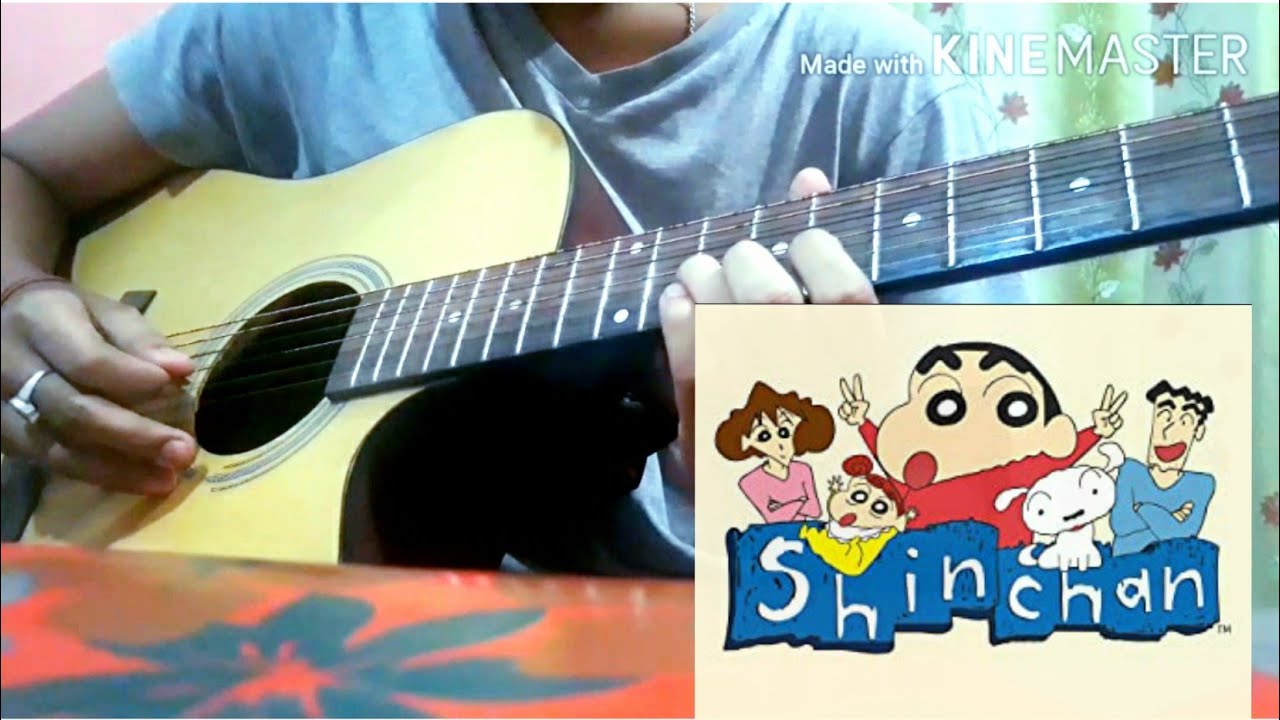 SHINCHAN theme song | Acoustic | Guitar cover | Guitar Tabs | - YouTube