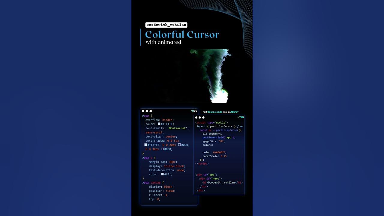 Colorful Fluid Cursor Using Js ️ Codewith Muhilan Css Coding Youtube