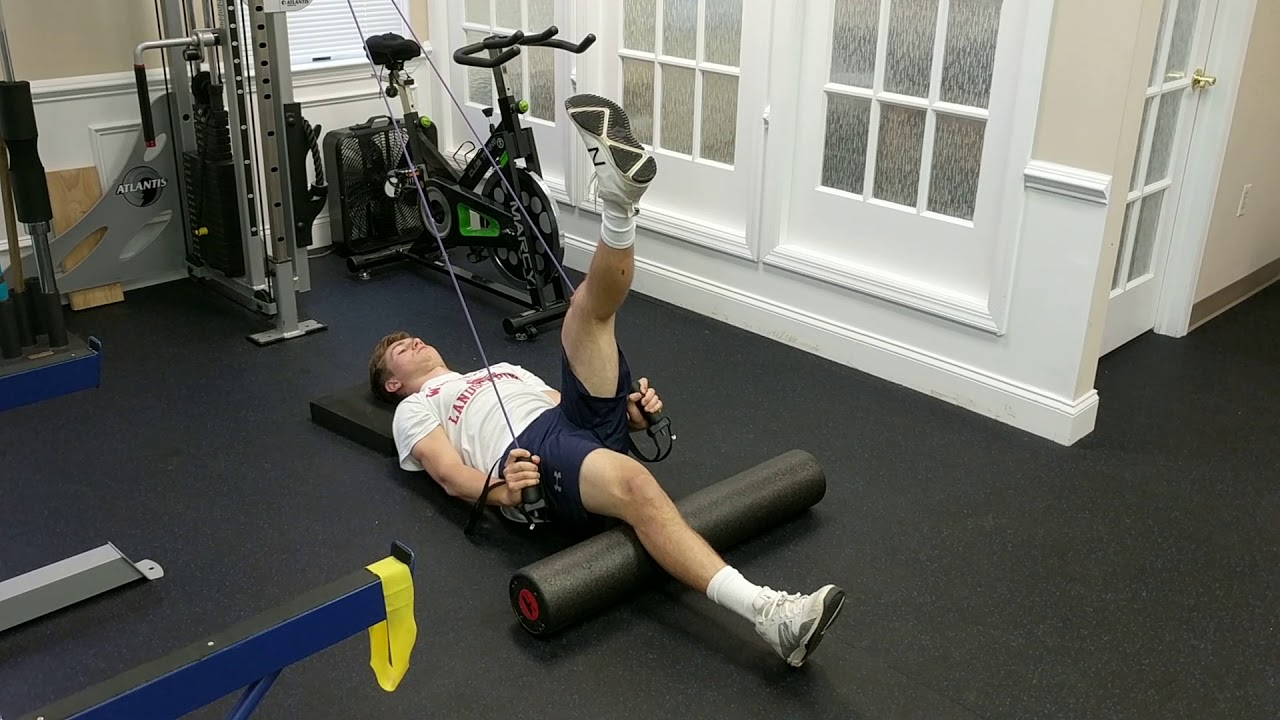 Core Engaged ASLR w/ Knees Bent - YouTube