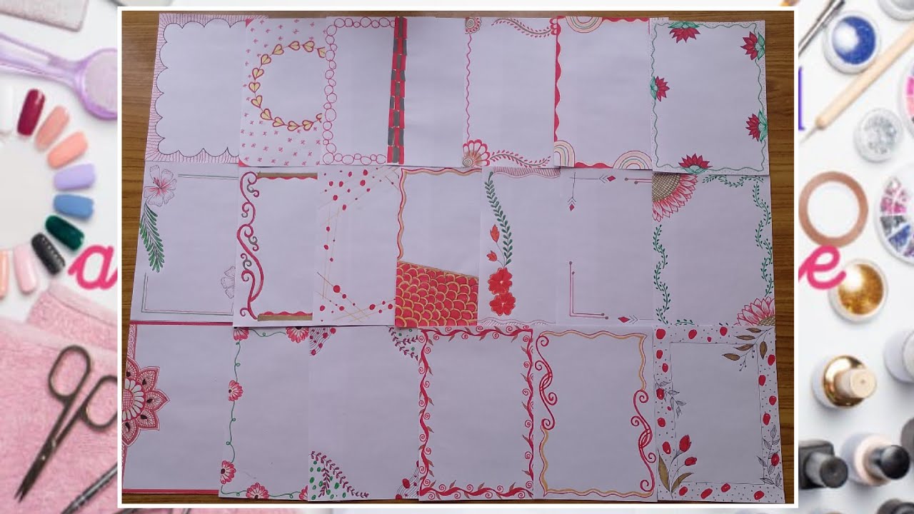 20 BEAUTIFUL BORDER DESIGNS/PROJECT WORK DESIGNS/A4 SHEET/FILE/FRONT ...