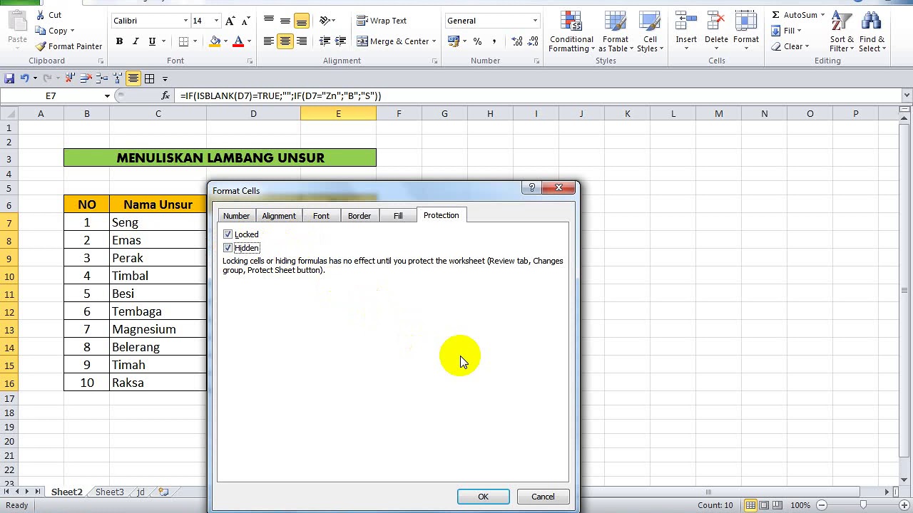 TUTORIAL PENULISAN LAMBANG UNSUR DGN MS EXCEL - YouTube