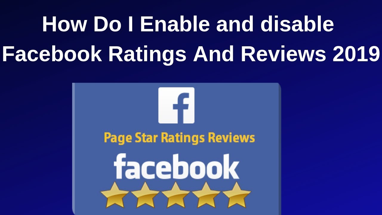 How Do I Enable and disable Facebook Ratings And Reviews 2019 - YouTube