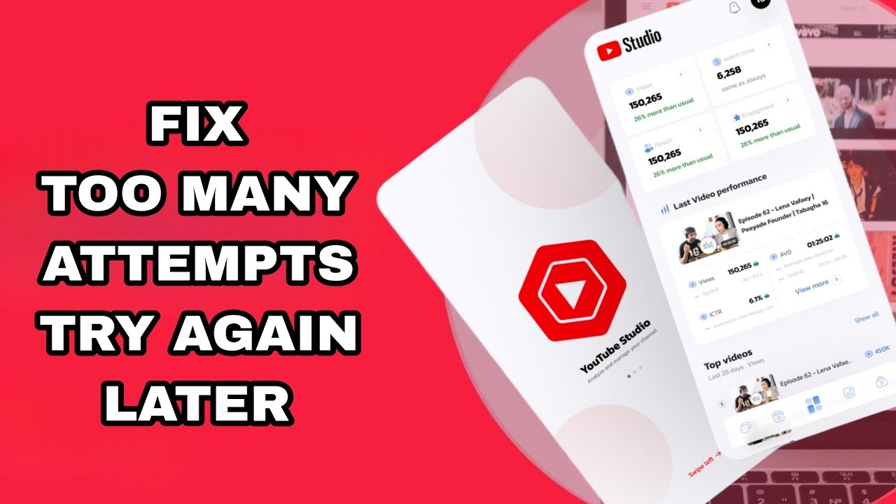 How To Fix And Solve Youtube Studio Too Many Attempts Try Again Later ...