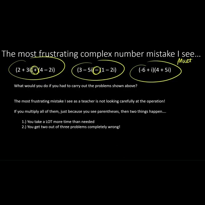 The most frustrating mistake I see in complex numbers is... #mathhelp # ...