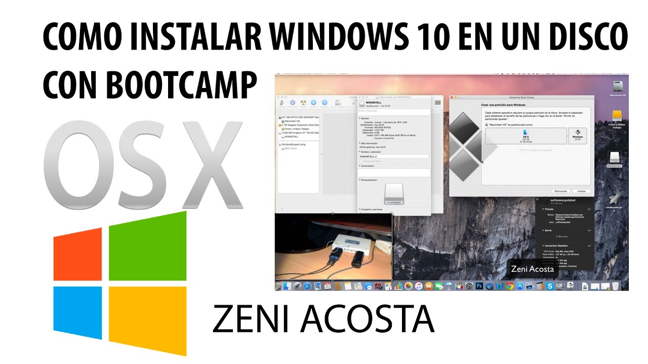 Como instalar windows 10 en MAC - OSX con Bootcamp - YouTube