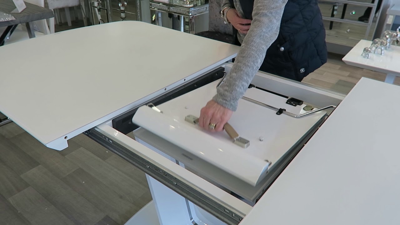 Vida Living Lazzaro White Gloss Extending Dining Table 1600 2000 Video ...
