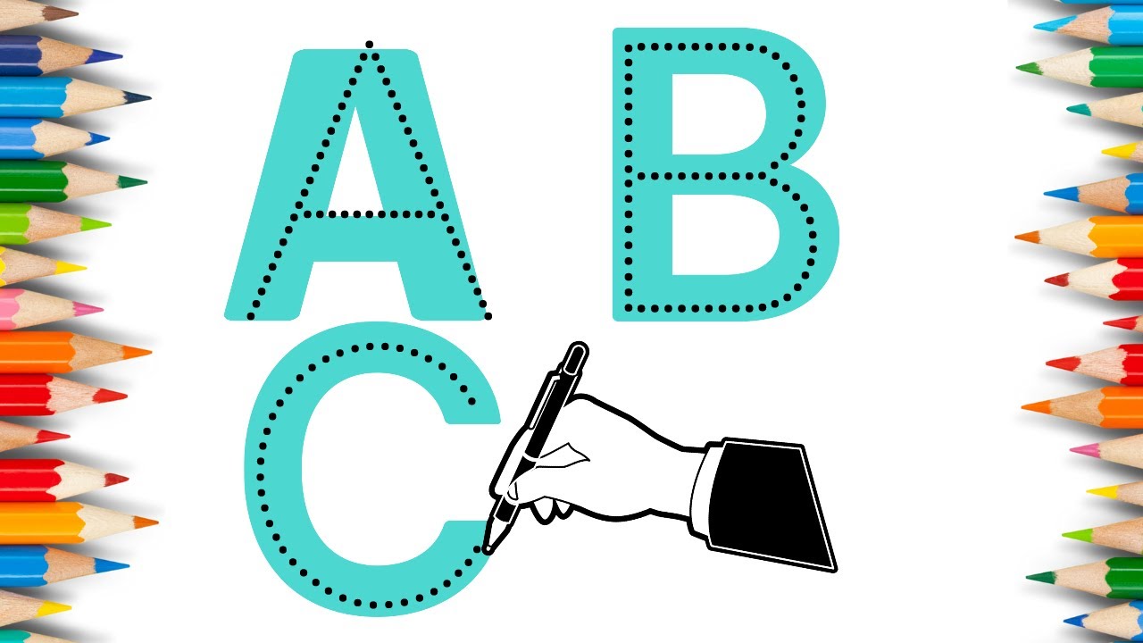 Abcd,a for apple,b for ball, alphabets,kids class, tracing - YouTube