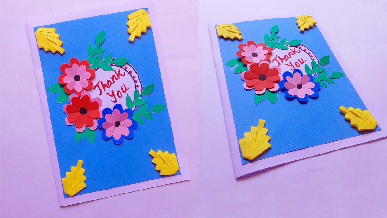 How To Make Thank You Card Handmade Craft Paper Flower Card YouTube how-to-make-thank-you-card-handmade-craft-paper-flower-card-youtube