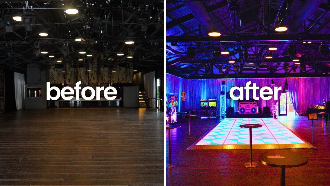 Transforming A Venue Into A Retro 80's/90's Event! - YouTube