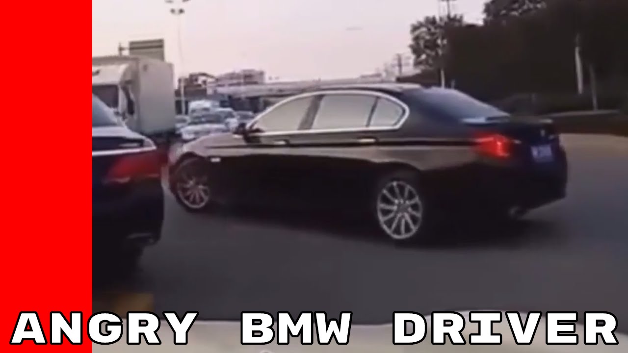 Angry BMW 5 Series Driver Rams The Camera Car - YouTube