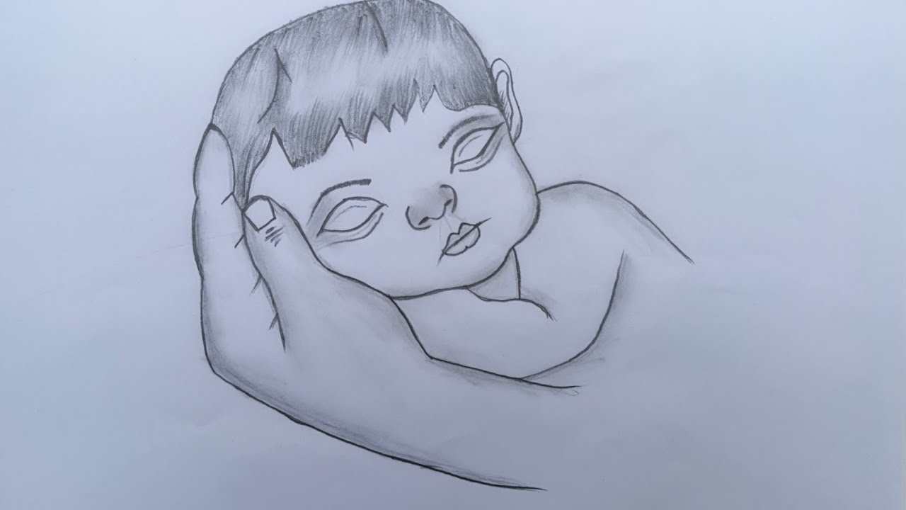 Father’s Love Sketch | Baby Drawing | Pencil Shading Tutorial Step by ...