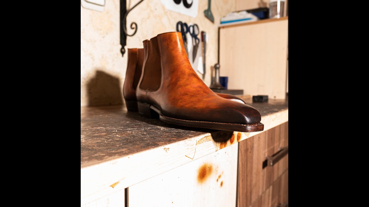 making a goodyearwelted chelsea boot (by v.a shoes) - YouTube