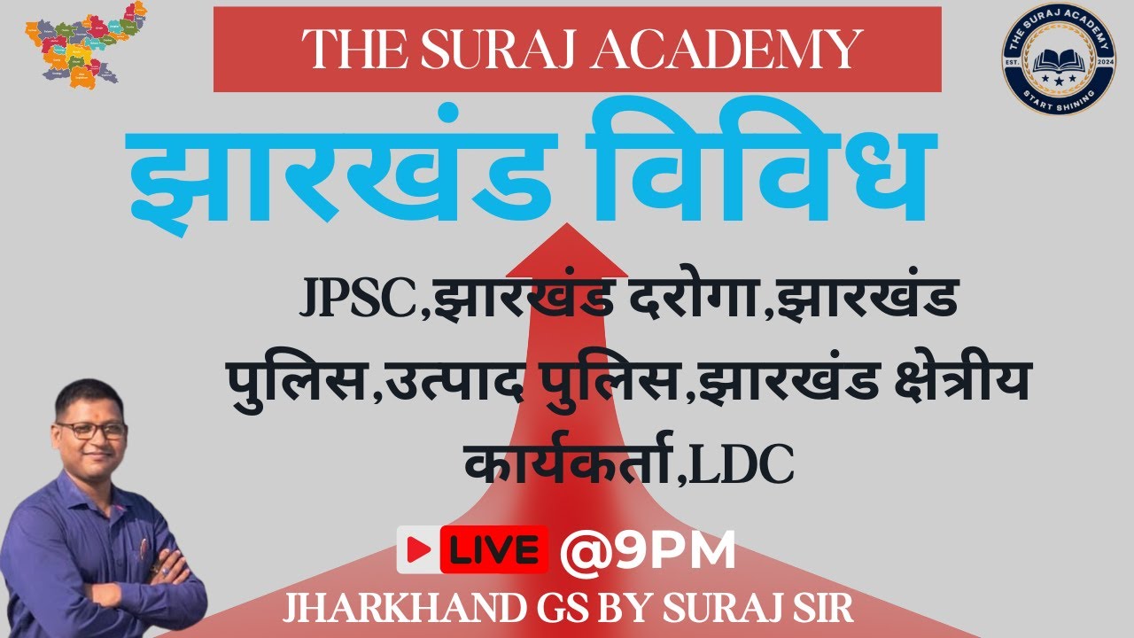 झारखण्ड के प्रमुख स्थलों के उपनाम |MCQ PART-02| BY SURAJ SIR #jssc # ...