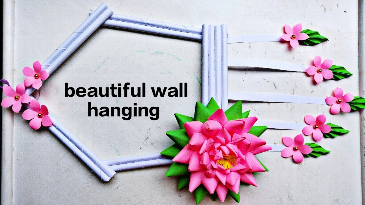 How to make beautiful origami flower wall hanging | room decorater ...