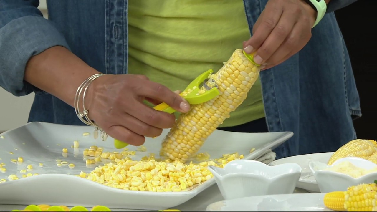 Kuhn Rikon Corn Zipper & 16 Heat Resistant Corn Holders on QVC - YouTube