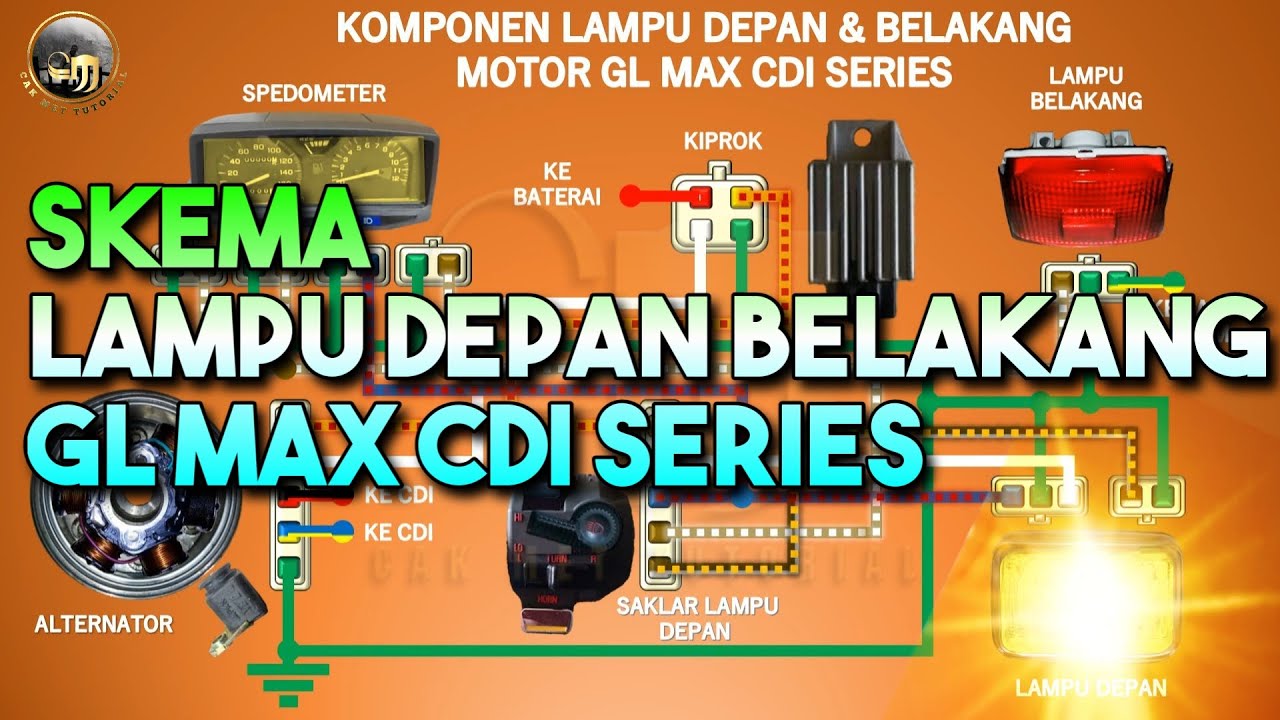 Skema lampu depan dan belakang GL MAX CDI Series || Kelistrikan Sepeda ...
