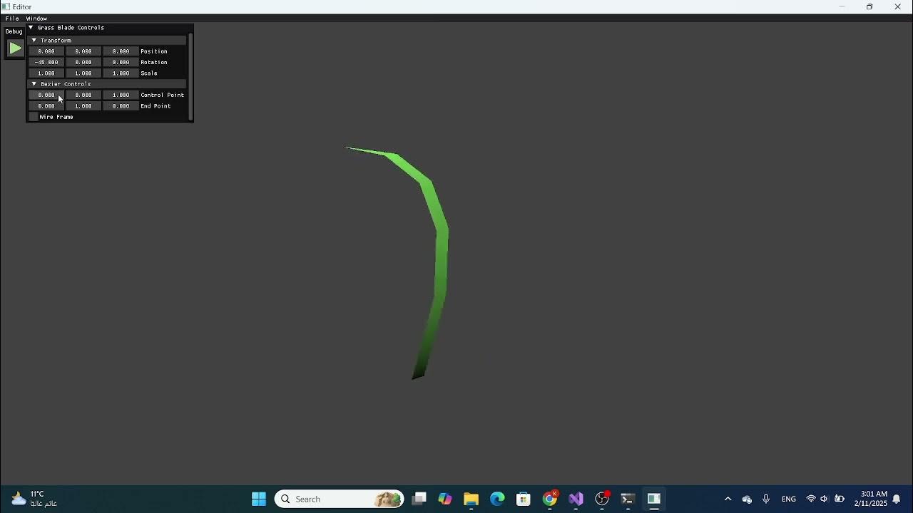 Procedural Grass Blade Generation Using Bezier Curves - Ghost of Toshima Approach - YouTube