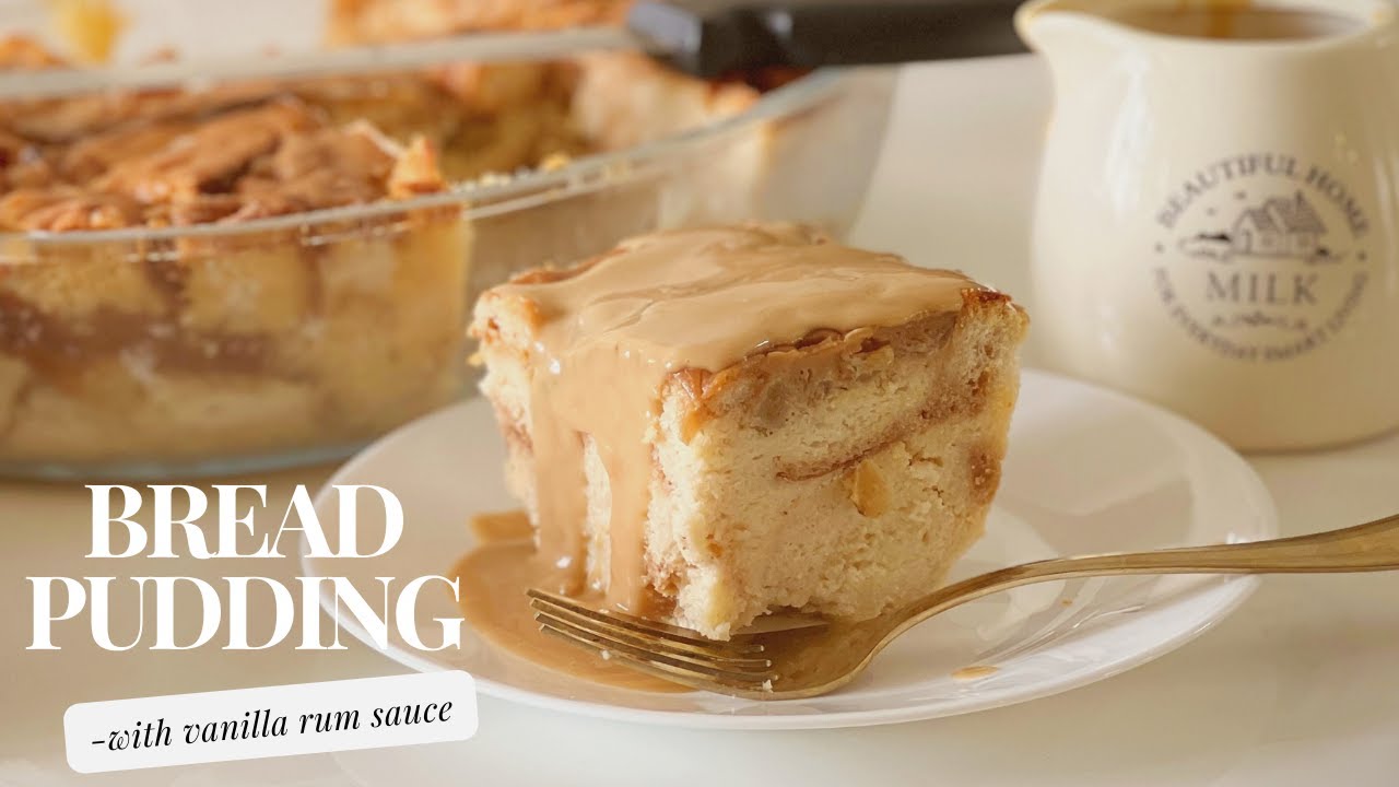 Homemade Bread Pudding Recipe with Decadent Vanilla Sauce - YouTube