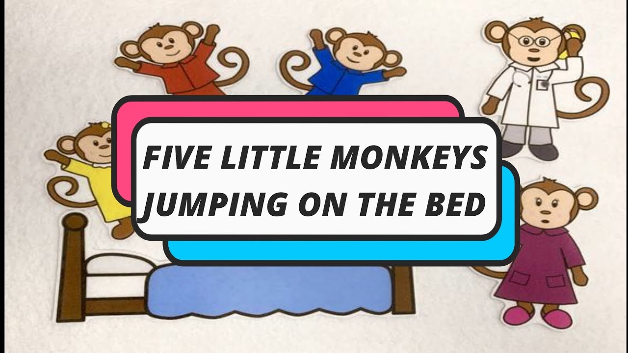Five Little Monkeys Jumping on the bed | Nursery rhymes with Action ...