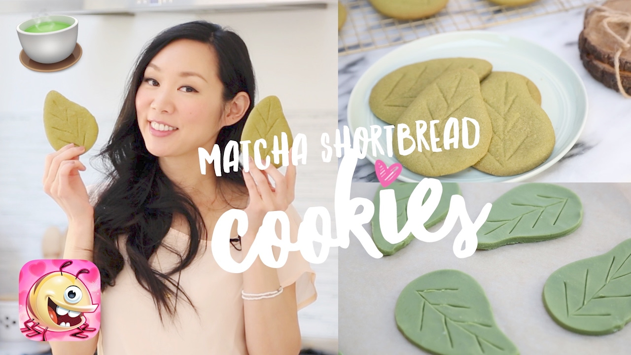 Matcha Shortbread Leaf Cookies ♥ 5 Simple Ingredients! - YouTube