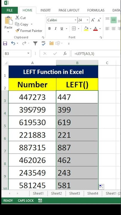 Left function in excel | excel - YouTube
