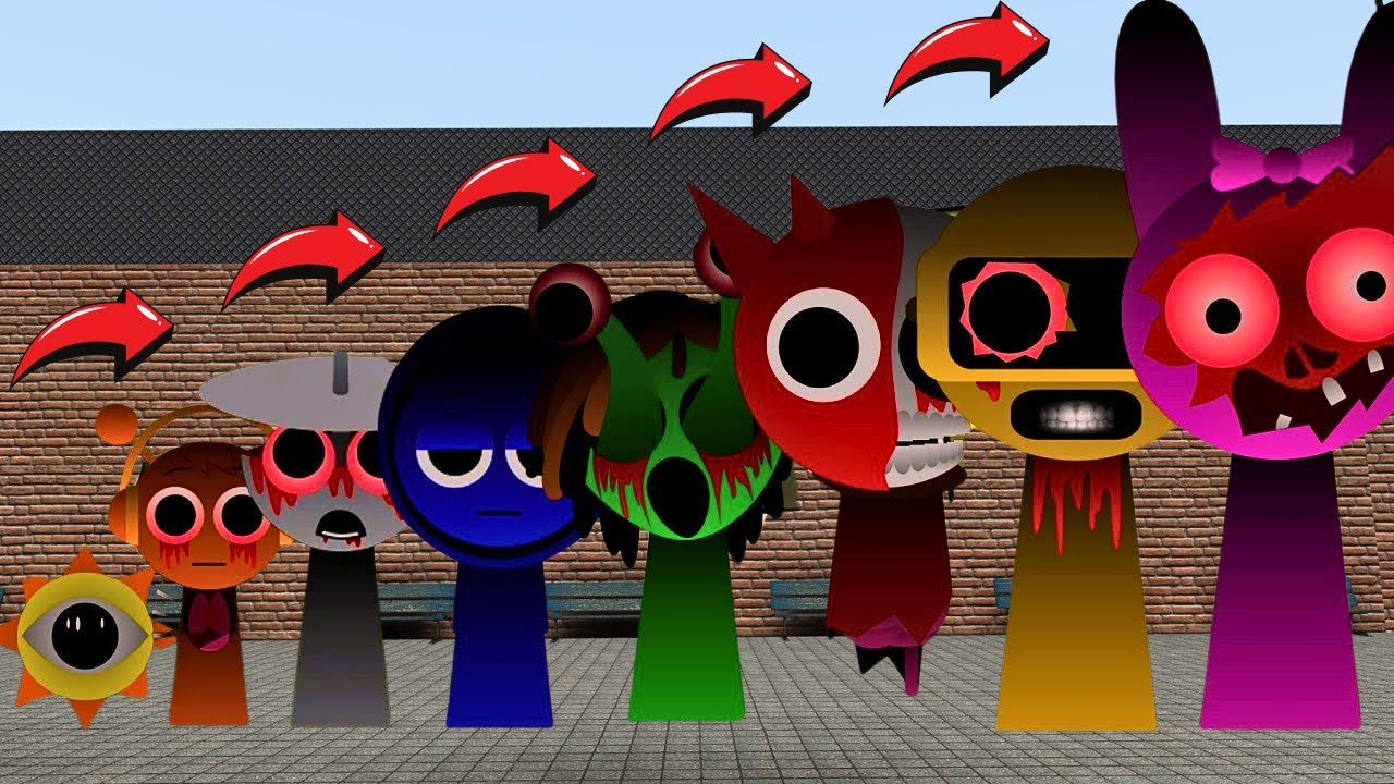 All the Sizes Of Nightmare Sprunki Simon, Raddy, M - YouTube