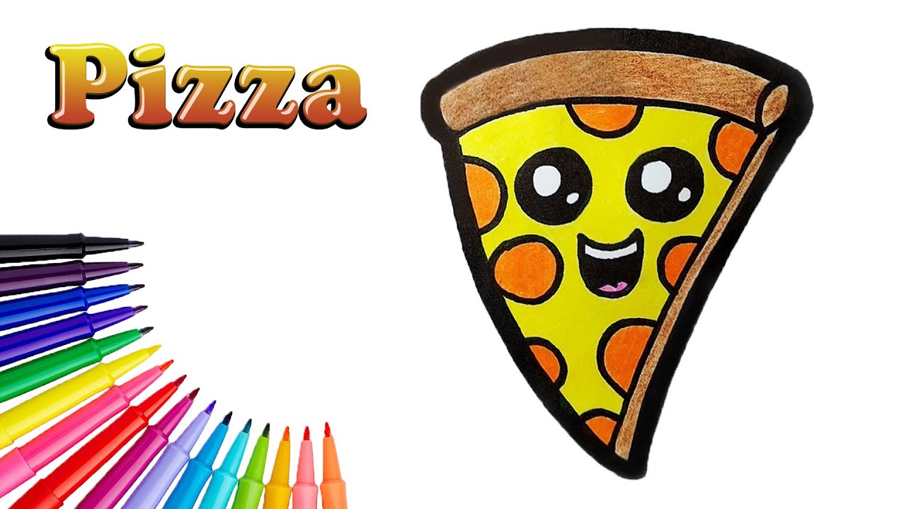 How to Draw a Pizza Slice Easy | Drawing a Pizza Slice With Me | Pizza ...