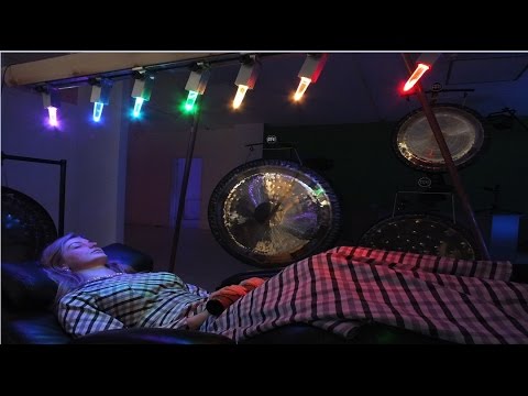 Crystal Chakra Light Bed - Sound Healing Gong Bath Chamber 62" Gong, 42 ...