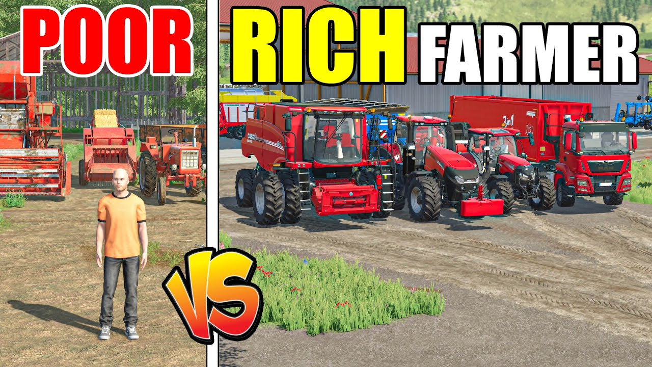 Farming Simulator 22 : POOR vs RICH FARMER | GENERAL COMPARISON - YouTube