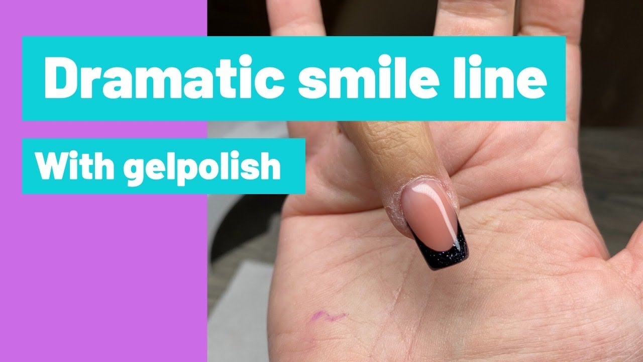 Dramatic french smile line with gelpolish | hand painted french nails ...