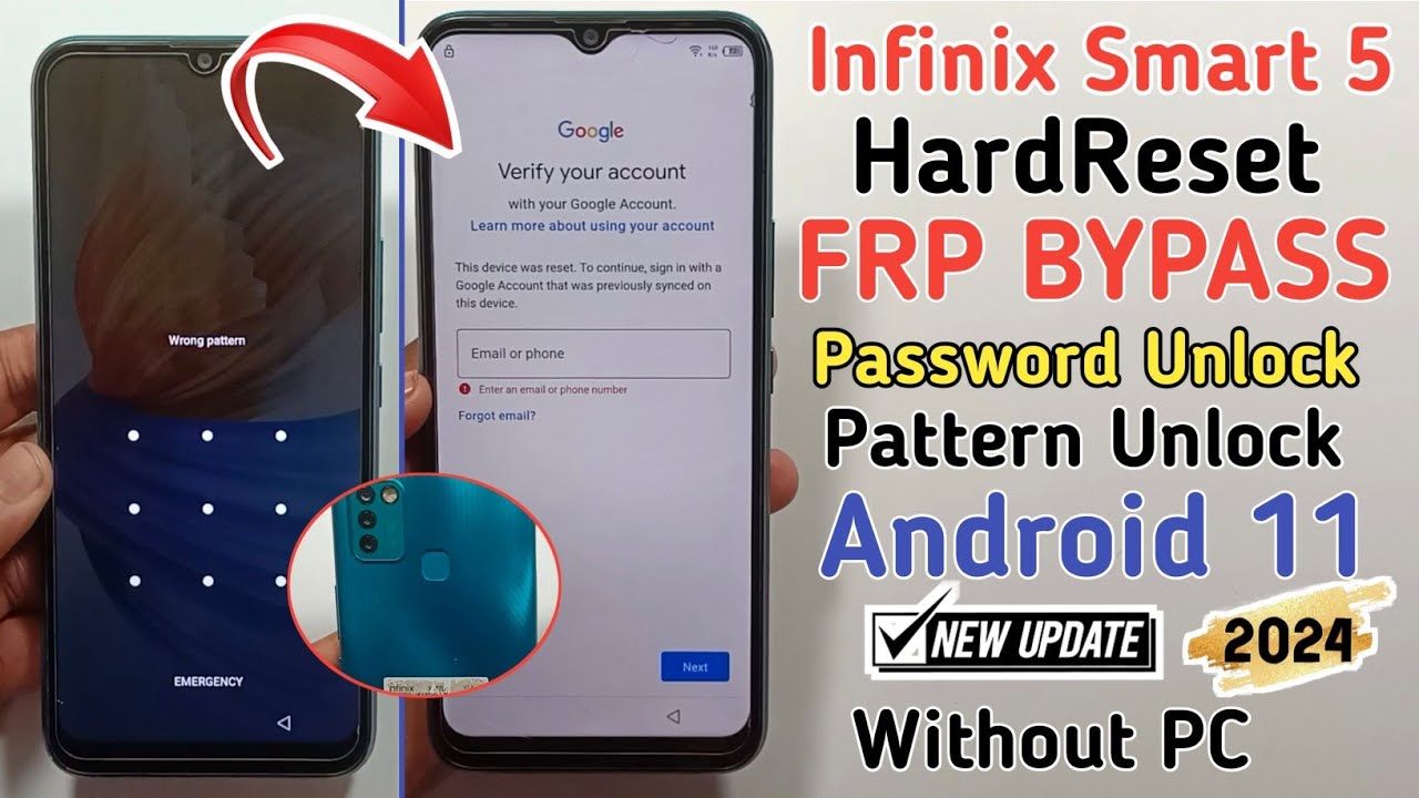 infinix smart 5 ka pattern lock kaise tode | Infinix Smart 5 FRP Bypass ...