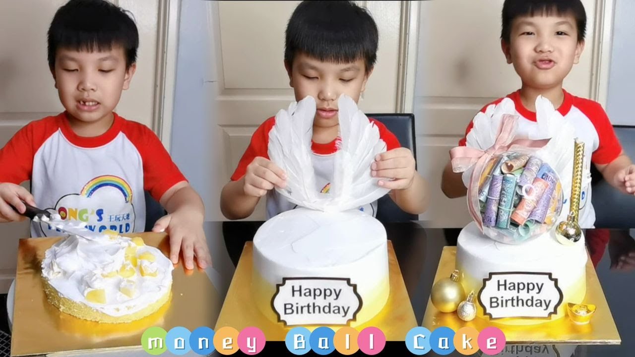 Best Money Ball Birthday Cake Baking Birthday Cake For Popo - YouTube