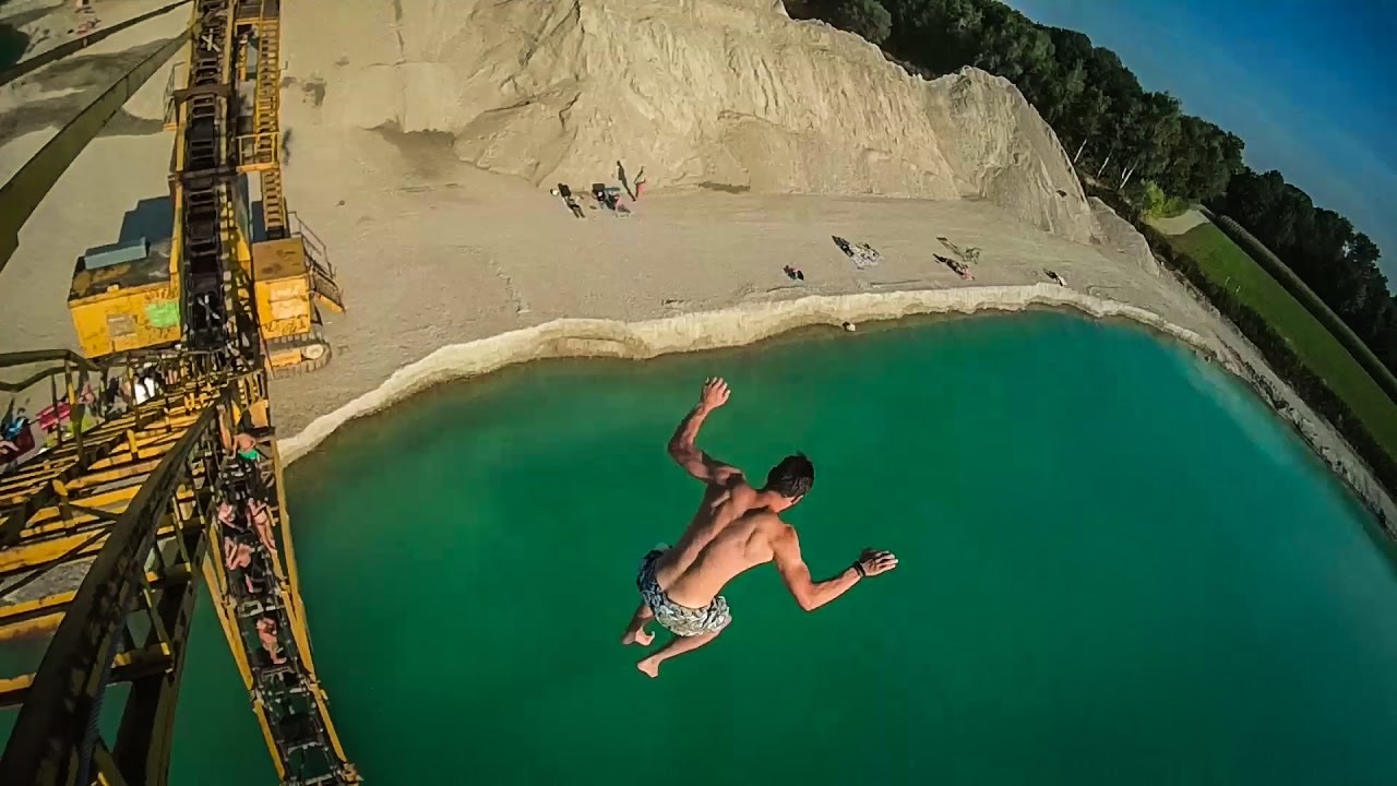Jumping from Water Crane - YouTube