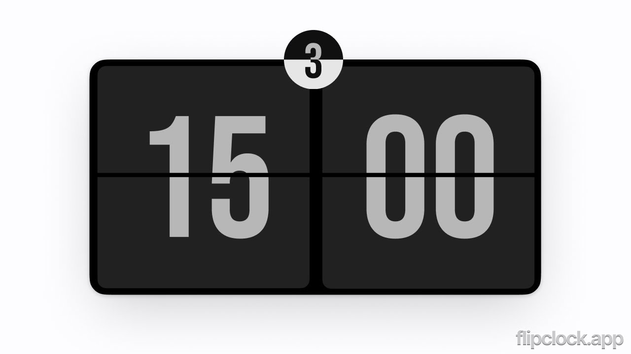 15 Minute Pomodoro Style Timer | Dark Mode Flip Clock for Study & Deep ...