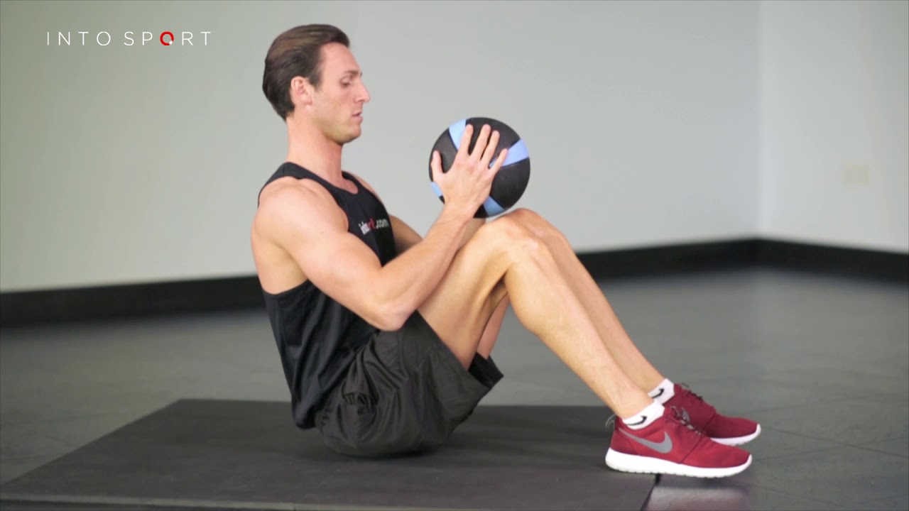 Seated Russian Twist Feet On Floor - Fitness Gym Training - YouTube