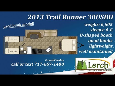 Used 2013 Heartland Trail Runner 30USBH bunk model for sale in PA video ...