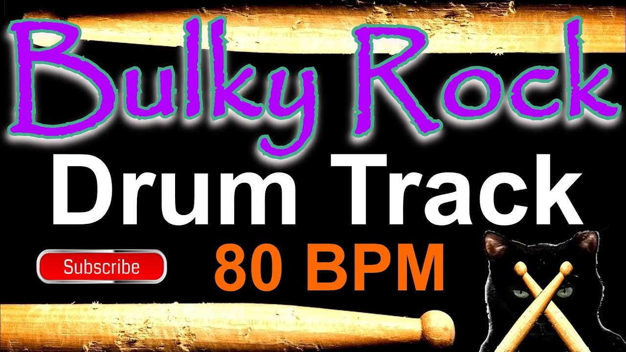 Bulky Rock Drum Track - 80 BPM Drums Tracks for Bass Guitar 4/4 Drum ...