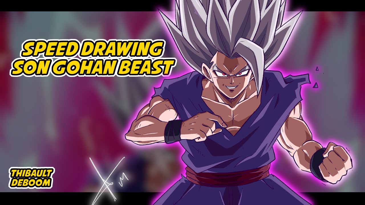 Speed Drawing: Beast Gohan - YouTube