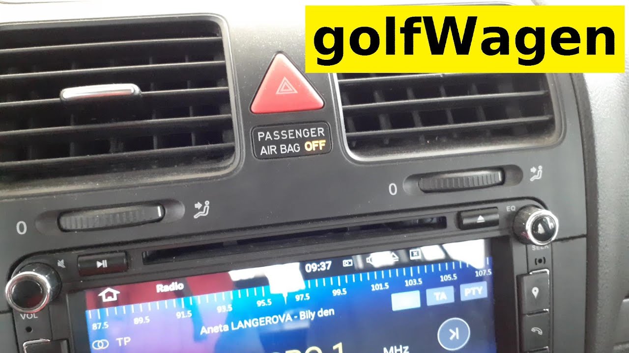 VW Golf 5 passenger airbag switch replacement 01228, 02756 - YouTube