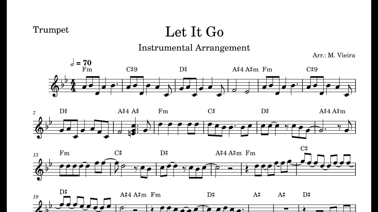 Let It Go | Frozen - Partitura Trompete - YouTube