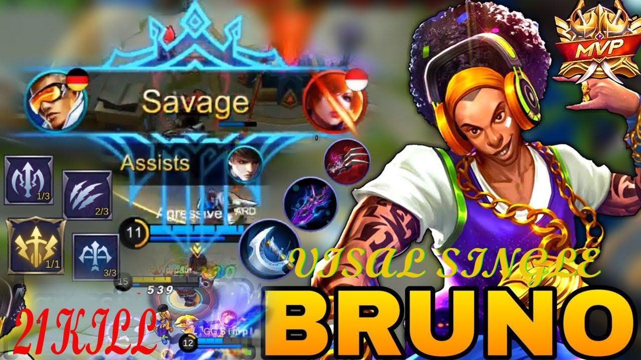 GAMEPLAY HERO BRUNO-MVP-RANK-23KILL | MOBILE LEGENDS - YouTube