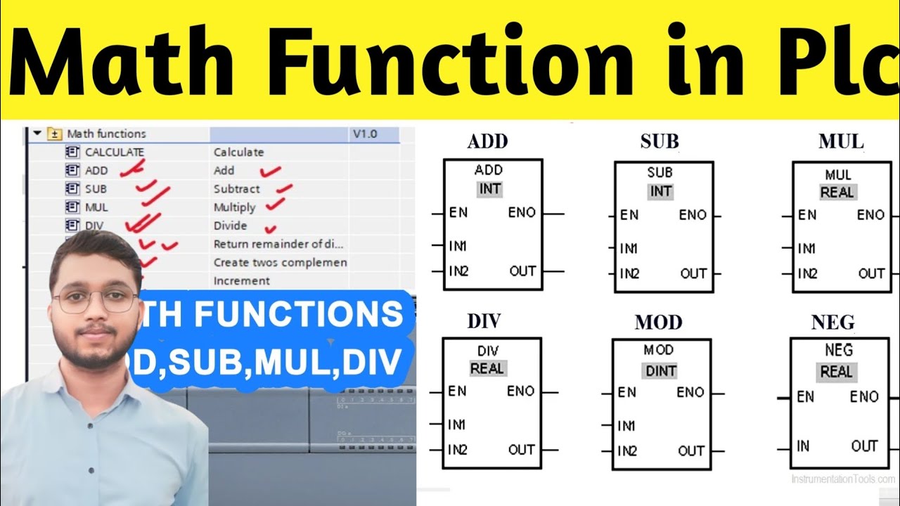 PLC programming में math Function का use कैसे करते है कैसे प्रोग्राम ...
