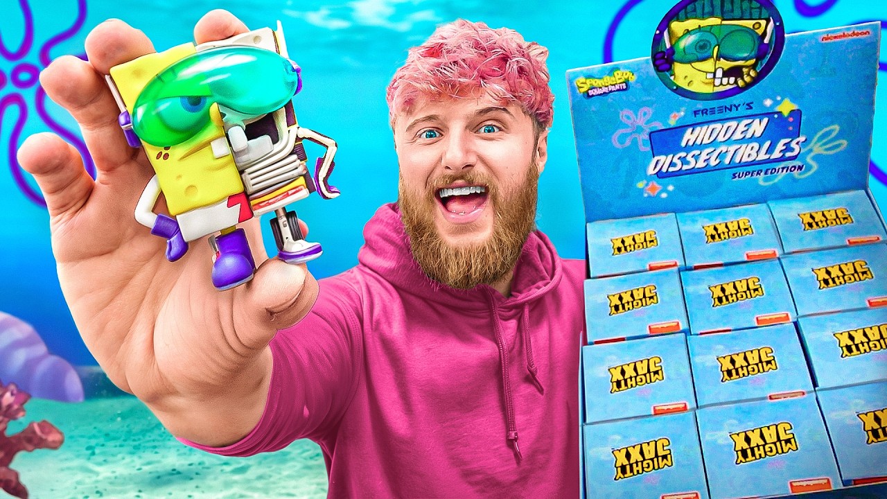 HALF SKELETON, HALF SPONGEBOB (Unboxing Hidden Dissectibles) - YouTube