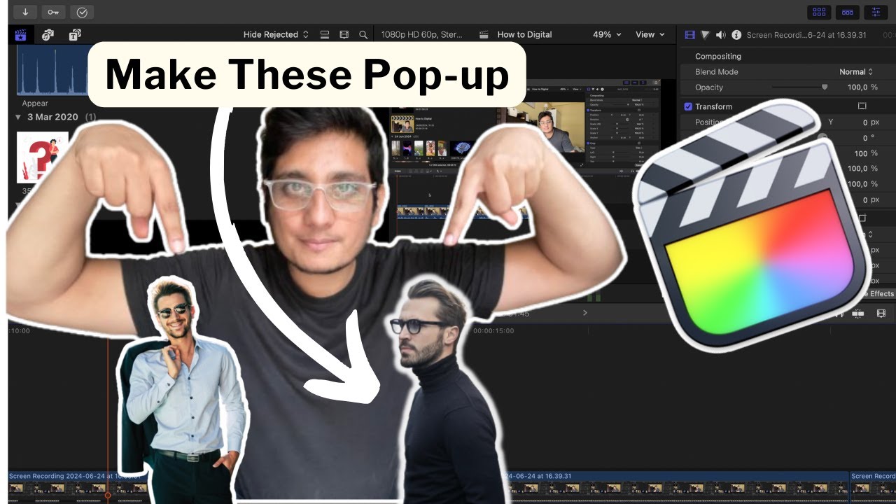 How to make images popup in final cut pro | Pop-up animation in final ...